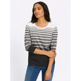 Heine Shirt in schwarz-grau-bedruckt | Gr.: 34