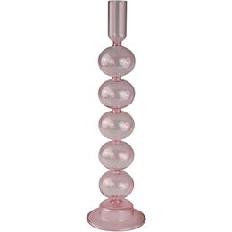 AM Design Kerzenleuchter &raquo;Stabkerzenhalter aus Glas&laquo; H&ouml;he ca. 30 cm rosa Glas B/H/T: 30cm