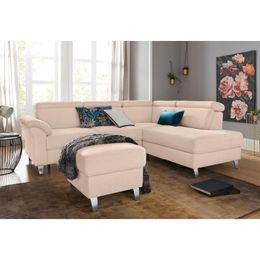 Sit & More sit&more Ecksofa &raquo;Arngast L-Form&laquo; inklusive Kopfteilverstellung und Federkern beige B/H/T: 245cm x 84cm x 194cm, Luxus-Microfaser ALTARA NUBUCK , 