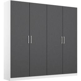 Rauch Dreht&uuml;renschrank &raquo;Kleiderschrank Schrank Garderobe W&auml;scheschrank COSMO&laquo; mit zus&auml;tzlichen Einlegeb&ouml;den, Metallgriffe in Wei&szlig; MADE IN GERMANY wei&szlig;