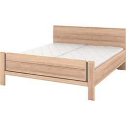 Musterring Holzbett &raquo;Sorrent, Bettgestell, Bettrahmen, teilmassiv Eiche&laquo; Eiche teilmassiv, Liegeh&ouml;henverstellung, Stollenfu&szlig;teil braun L&auml;nge B: 200cm x 180cm
