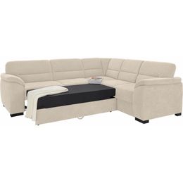 Sit & More sit&more Ecksofa &raquo;Montego L-Form, B: 256 cm, gro&szlig;e Stoffauswahl, Komfort Sitzh&ouml;he 46cm&laquo; wahlweise mit Schlaffunktion und Schubkasten beige Luxus-