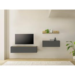 Home Affaire B&uuml;rom&ouml;bel-Set &raquo;CiTY/GiRON&laquo; Set, 3 Stk. tlg. Home Office grau Holzwerkstoff B/H/T: 170cm x 30cm, Holzwerkstoff
