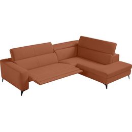 Egoitaliano Ecksofa &raquo;Edith, Designsofa mit hohem Sitzkomfort, Breite 269cm, L-Form&laquo; inkl. elektrischer Relaxfunktion und manuell verstellbaren Kopfteilen rot 