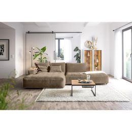 Musterring Ecksofa &raquo;Lucia modern und bequem, Breite 330cm, L-Form&laquo; verschiedene Farben, gro&szlig;er Longchair mit Armlehne, B330 x T190 cm braun 100% Polyester B/H/T: