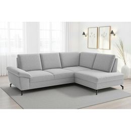 Sit & More sit&more Ecksofa &raquo;Chelsea L-Form, B: 264 cm, mit Armteil-& Sitztiefenverstellung&laquo; optional Schlaffunktion und Bettkasten grau 100% Polyester B/H/T: 