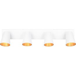 Trio Leuchten Deckenstrahler &raquo;SHARP, Spot mehrflammig exkl GU10 max 10W schwenkbar & drehbar&laquo; GU10 1 Stk. warmwei&szlig; - kaltwei&szlig; Schirm innen gold, 