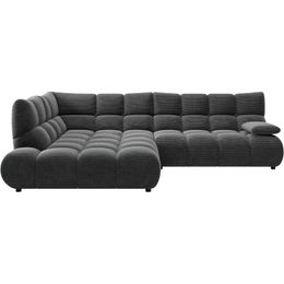 Home Affaire Ecksofa &raquo;Cozy Bubble, mit klappbarer Armlehne, Breite 289 cm&laquo; mit eleganter Steppung, Rundumbezug & weicher Polsterung grau 100% 