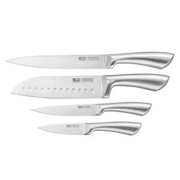 RESTO Kitchenware Messer-Set &raquo;Merope, Edelstahlmesser 4-teilig in Magnet-Geschenkbox&laquo; Santoku-Messer, Tranchiermesser, Universalmesser, Sch&auml;lmesser 