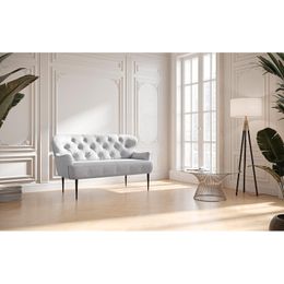 OTTO home 2-Sitzer &raquo;Amber&laquo; mit Knopfheftung,in verschieden Stoffarten silber 90% Polyester, 10% Polyamid B/H/T: 153cm x 97cm x 87cm, Struktur weich