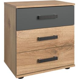 wimex Nachttisch &raquo;Stockholm, Nachtkommode 52cm breit, Made in Germany&laquo; Industrial Look, 2 H&ouml;hen zur Auswahl, einzeln oder im 2er Set grau Pflegeleichte 