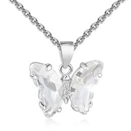 Firetti Damen Kette mit Anh&auml;nger &raquo;Schmuck Geschenk Silber 925 Halsschmuck Ankerkette Schmetterling&laquo; Made in Germany - mit Zirkonia (synth.) silber 