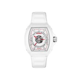 Hugo Unisex Hugo Quarzuhr &raquo;#Hugo ID&laquo; Armbanduhr, Damenuhr, Herrenuhr, Silikonarmband, analog, Tag wei&szlig; Einheitsgr&ouml;&szlig;e