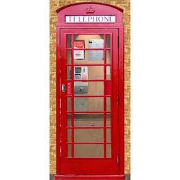 papermoon Fototapete &raquo;Telephone Box - T&uuml;rtapete&laquo; matt bunt Vlies B/L: 0,9m x 2m