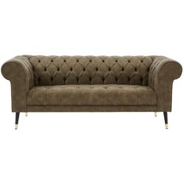 Home Affaire Chesterfield-Sofa &raquo;Tinnum&laquo; gr&uuml;n Luxus-Microfaser Vintageoptik (66% PU, 27% Polyester, 7% Baumwolle);Struktur weich( 97% Polyester, 3% 