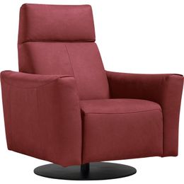 Egoitaliano Sessel &raquo;Blues Designsessel, Loungesessel, Breite 84cm, bequem und elegant&laquo; drehbar, inkl. manuelle Relaxfunktion durch Push-Back-Mechanismus rot Leder