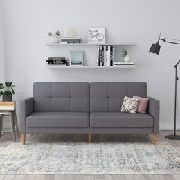 3-Sitzer &raquo;Lilly&laquo; Bett-Funktion, R&uuml;ckenlehne 3-fach verstellbar, Sitzh&ouml;he 43 cm grau Webstoff 100% Polyester B/H/T: 207cm x 82cm x 82cm, Webstoff