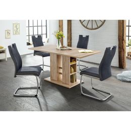 Hela Essgruppe &raquo;ALINA G&laquo; Set, 5 Stk. tlg. bestehend aus einem Tisch und 4 St&uuml;hlen grau Einheitsgr&ouml;&szlig;e