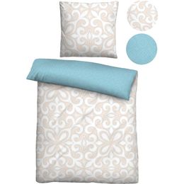 Biberna Wendebettw&auml;sche &raquo;Lotta&laquo; 2 Stk. hautfreundlich, k&uuml;hlend, mit Rei&szlig;verschluss, ganzj&auml;hrig einsetzbar grau Linon, Obermaterial: 100% Baumwolle B/L: 155cm 