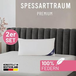 Spessarttraum G&auml;nsefederkopfkissen &raquo;Premium, Kopfkissen 2-tlg. 40x80 oder 80x80 cm&laquo; F&uuml;llung: 100% G&auml;nsefedern, Klasse 1, Downpass zertifiziert 2 Stk. 