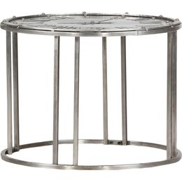 GUTMANN FACTORY Beistelltisch &raquo;Cheesy, Couchtisch rund &Oslash; 60cm&laquo; Wohnzimmertisch aus Metall, lackiert silber B/H/T: 60cm x 60cm x 60cm