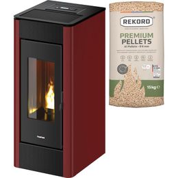 FreePoint Pelletofen &raquo;Indaco 11&laquo; rot