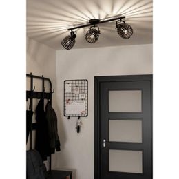 Eglo Deckenspot &raquo;GIRONA Deckenstrahler,Stahl, E27, IP20, Wohnzimmerlampe, Flurlampe&laquo; E27 1 Stk. Spot, L77,5 x B19 x H15 cm, schwarz, messing-geb&uuml;rstet