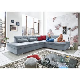 Die PlanBar Ecksofa &raquo;MP-IN17004 L-Form, Breite 323 cm, mit Federkern-Polsterung&laquo; inkl. Sitztiefenverstellung, wahlweise weitere Funktionen grau 100% 