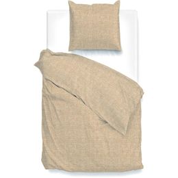 ZO HOME Bettw&auml;sche &raquo;Zohome Bettw&auml;sche Lino&laquo; 2 Bettw&auml;sche aus 100% Baumwolle, hochwertige Renforc&eacute;, ab 135x200 cm. beige Renforc&eacute;, Obermaterial: 100% 