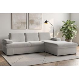 Sit & More sit&more Ecksofa &raquo;Moreno L-Form, B: 247 cm&laquo; mit Armteilverstellung, optional Schlaffunktion beige 100% Polyester B/H/T: 247cm x 82cm x 171cm, Struktur