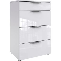 wimex Schubkastenkommode &raquo;level36 D by fresh to go&laquo; mit soft-close Funktion und Lackfronten, 4 Schubladen, Kommode hoch wei&szlig; Holzwerkstoff B/H/T: 54cm x 
