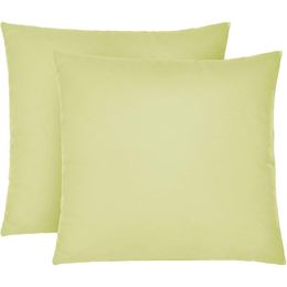 Biberna Kissenbezug &raquo;Michi Feinjersey mit Rei&szlig;verschluss&laquo; verschiedene Gr&ouml;&szlig;en, Feinjersey Kissenh&uuml;lle aus 100% Baumwolle gr&uuml;n Feinjersey, Obermaterial: 100% 