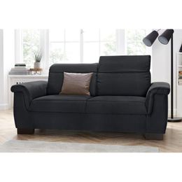 DOMO collection 2-Sitzer &raquo;Sully&laquo; wahlweise mit R&uuml;ckenverstellung schwarz Kunstleder SOFTLUX ;Luxus-Microfaser ALTARA NUBUCK (100% Polyester);Chenille 