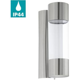 Eglo Wandleuchte &raquo;ROBLEDO Wandlampe, Edelstahl und Kunststoff, IP44, Au&szlig;enlampe, Lampe&laquo; LED-Board 1 Stk. Warmwei&szlig; Wand-/Deckenleuchte, L7,5 x H26 x 