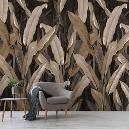 SUPERFRESCO EASY Fototapete &raquo;Bananenblatt&laquo; Motiv glatt Design Tapeten braun Vlies B/L: x 2,8m, Rollen: 1