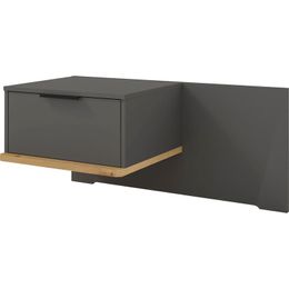 Musterring Nachtschrank &raquo;Isabelle&laquo; verschiedene Farben, Unterboden in Eiche, Ma&szlig;e B50/90 x H43 x T47 cm grau Holzwerkstoff Graphit-Dekor, B/H/T: 90cm x 43cm x 