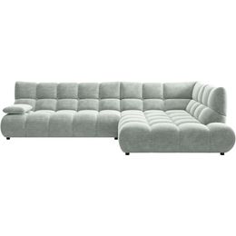 Home Affaire Ecksofa &raquo;Cozy Bubble, mit klappbarer Armlehne, Breite 324 cm&laquo; mit eleganter Steppung, Rundumbezug & weicher Polsterung grau 100% 