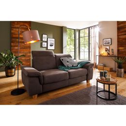 Home Affaire 2,5-Sitzer &raquo;Dalia&laquo; mit Federkernpolsterung, wahlweise auch mit Kopftteilverstellung braun Luxus-Microfaser Florence (100% Polyester);