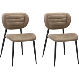 OMG Design Esszimmerstuhl &raquo;Rikki&laquo; (Set) 2 Stk.bequemer Polsterstuhl in modernen Farben grau Stoff B/H/T: 52cm x 84cm x 62cm, 2 Stk., Stoff uni