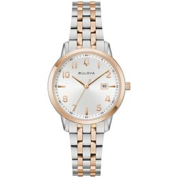 Bulova Damen Quarzuhr &raquo;Sutton&laquo; Armbanduhr, Damenuhr, Edelstahlarmband, analog, Datum Einheitsgr&ouml;&szlig;e
