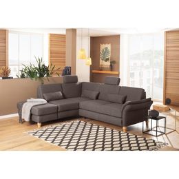 Home Affaire Ecksofa &raquo;Palace L-Form&laquo; incl. Sitztiefenverstellung, wahlweise mit Schlaffunktion und Stauraum braun Struktur fein (100% Polyester);