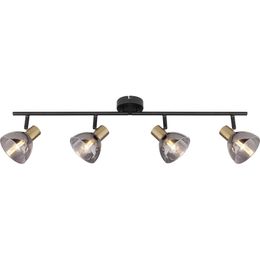 Globo LIGHTING Deckenspot &raquo;JAY&laquo; E14 1 Stk. Strahler Schwarz/Bronze, Glas, beweglich, E14 schwarz 4, H: 17,5cm, 1 Stk.