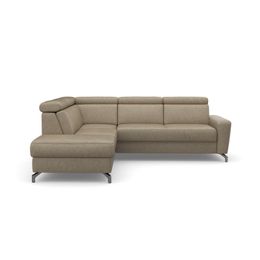 Sit & More sit&more Ecksofa &raquo;Scarlett L-Form&laquo; inklusive Kopfteilverstellung, optional Schlaffunktion & Bettkasten beige B/H/T: 258cm x 226cm, Luxus-Microfaser, 
