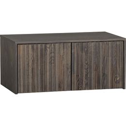 Woood Sitzbank &raquo;New Gravure, Bank mit 2 Schubk&auml;sten auf Rollen&laquo; Lowboard, Fronten mit grafischen Relief, Breite 88 cm, H&ouml;he 40 cm braun Holzwerkstoff 