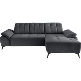 Home Affaire Ecksofa &raquo;Lazio modern und bequem, schmale Armlehnen, tolle Detailverarbeitung&laquo; grau 100% Polyester B/H/T: 280cm, Microfaser, Recamiere 