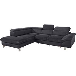 COTTA Ecksofa &raquo;Driver L-Form&laquo; mit Kopfteilverstellung, wahlweise mit Schlaffunktion & Bettkasten grau Struktur (100% Polyester);Chenille (90% 