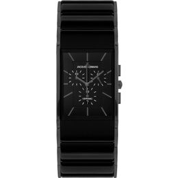 Jacques Lemans Damen Chronograph &raquo;Dublin&laquo; Quarzuhr, Armbanduhr, Damenuhr, Herrenuhr, Keramik, Stoppfunktion schwarz Einheitsgr&ouml;&szlig;e