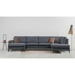 OTTO home Wohnlandschaft &raquo;Henry, U-Form, Breite 363 cm&laquo; mit Metallbeinen, Wellenunterfederung, wasserabweisender Stoff 100% PES B/H/T: 363cm x 84cm x 