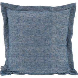 HOCK Dekokissen &raquo;Addicted&laquo; mit h&uuml;bschem Stehsaum, Kissenh&uuml;lle mit F&uuml;llung, 1 St&uuml;ck blau Baumwolle, Polyacryl, Polyester B/L: 60cm x 60cm, 1 Stk.