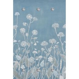 queence Garderobenpaneel &raquo;Wandgarderobe mit Motiv Blumenwiese in Hellblau inkl. Edelstahlhaken&laquo; 1 Stk. tlg. HD Premium Druck auf Acrylglas blau 